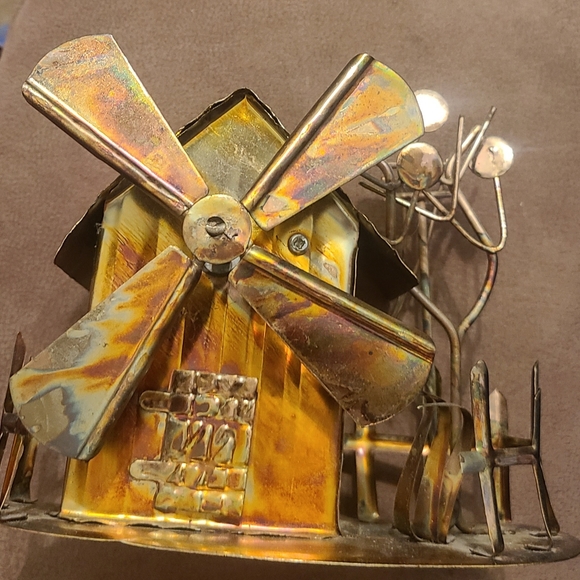 Art | Vintage Chinese Craftsman Burnished Copper Metal Windmill Music ...